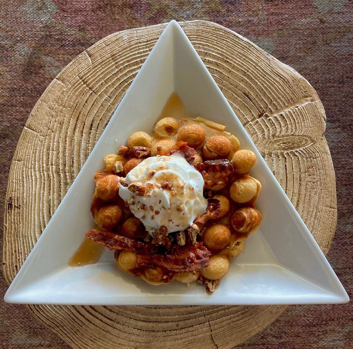 Lunar Waffle - Maple Bourbon Bacon Waffle | Honey Moon Coffee Co.